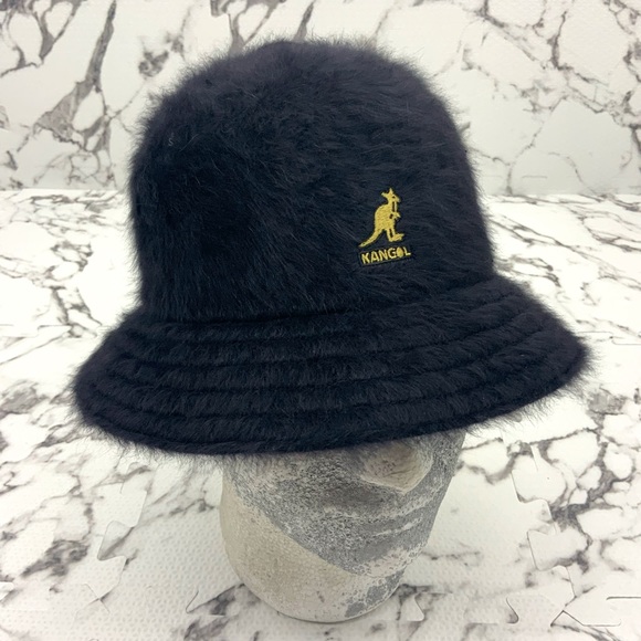Kangol | Accessories | Mens Kangol Black Gold Furgora Casual Bucket Hat ...